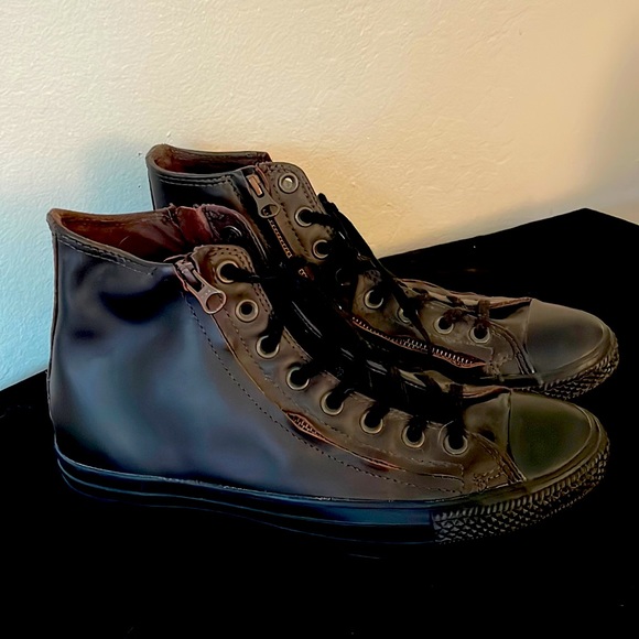 Converse | Shoes | Converse Leather High Tops Chuck Taylor Double Zip ...